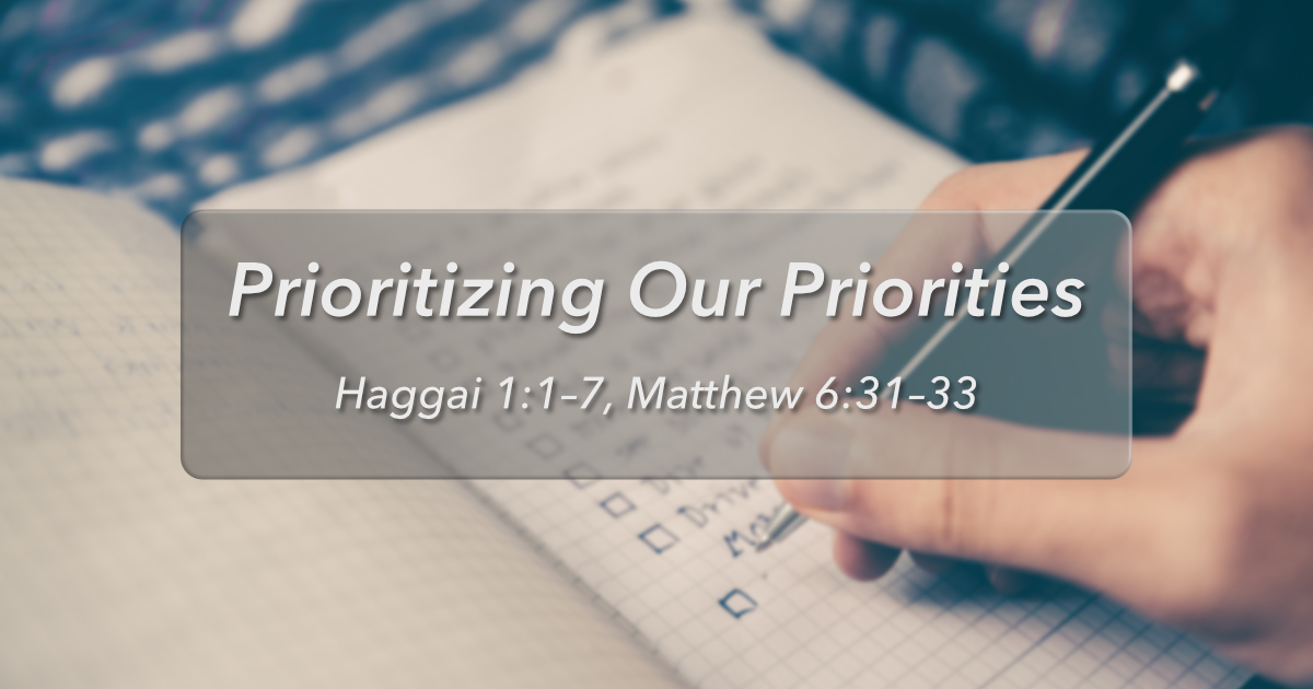Glencairn Baptist Church – Prioritizing Our Priorities